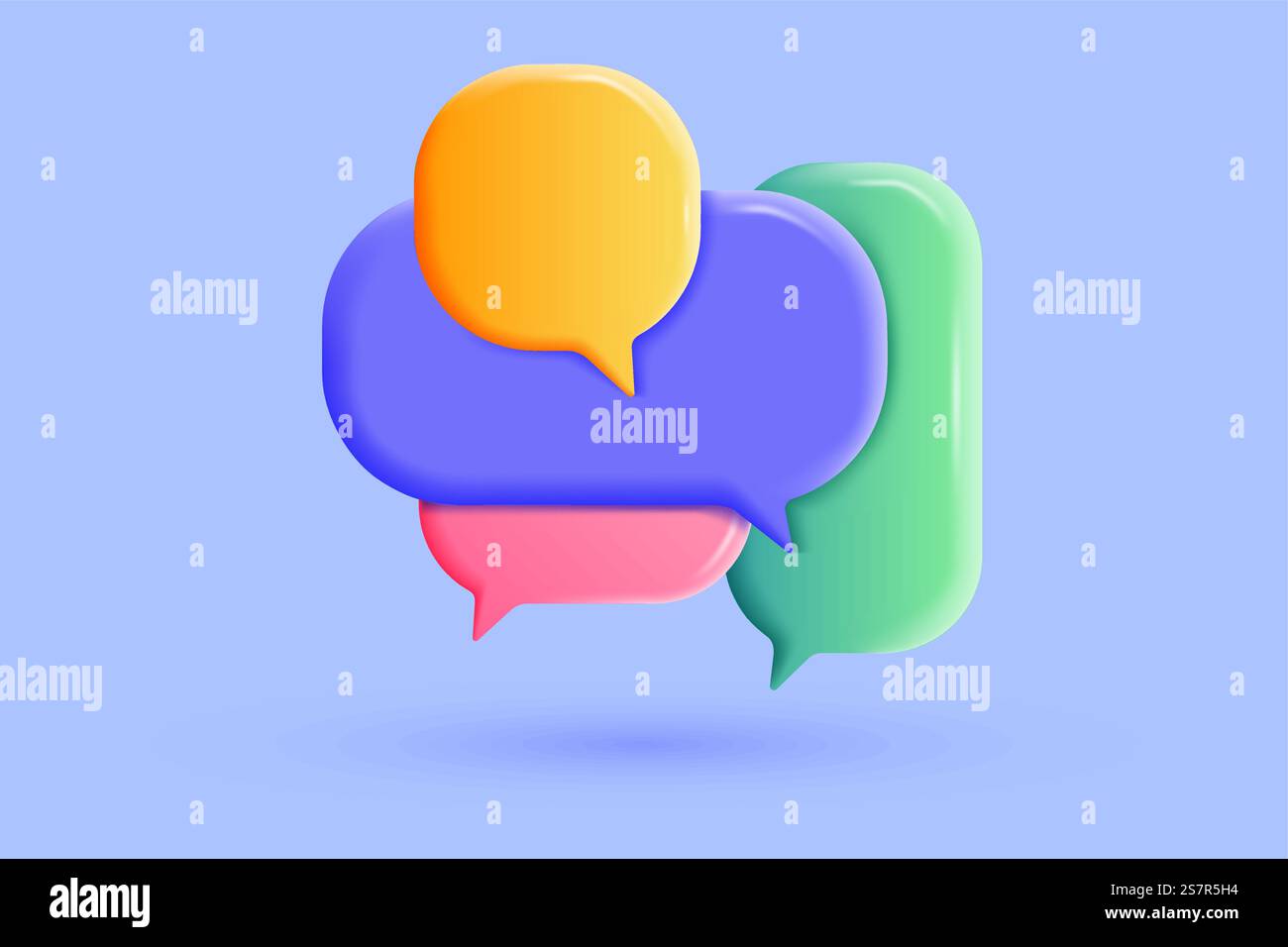 3D Speech bubbles message with blank copy space for text. Social ...