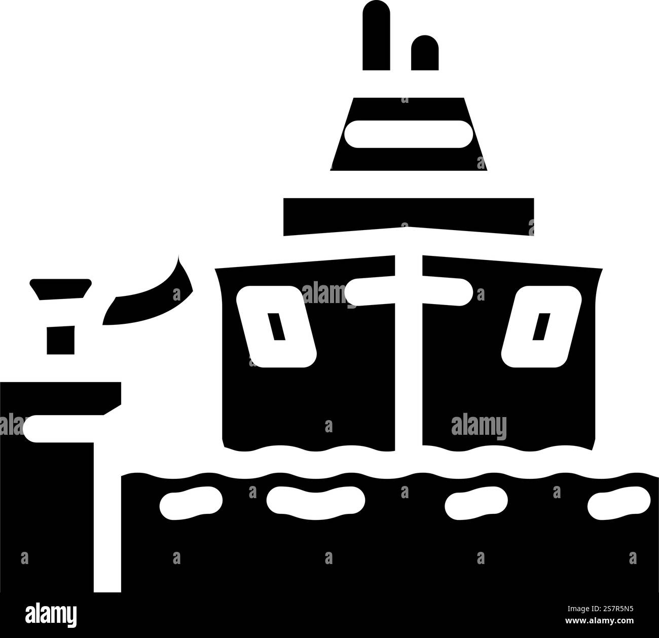 ship mooring marine glyph icon vector. ship mooring marine sign ...