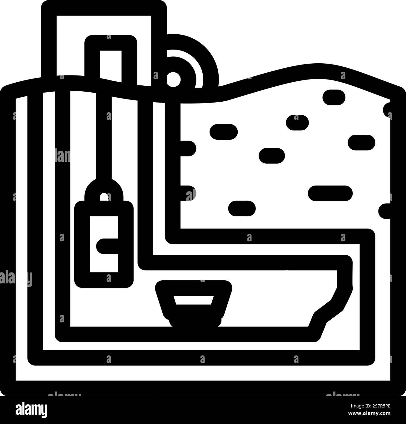 mine shaft line icon vector. mine shaft sign. isolated contour symbol ...