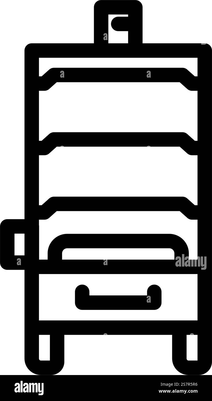 box smoker line icon vector. box smoker sign. isolated contour symbol ...