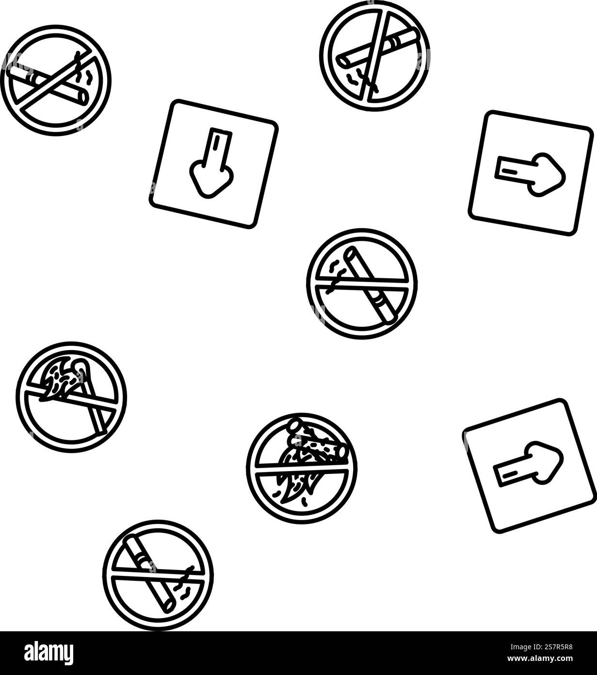 emergency fire exit safety escape vector seamless pattern thin line ...