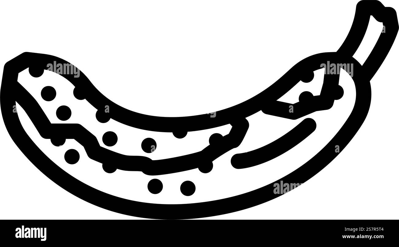 banana rotten food line icon vector. banana rotten food sign. isolated ...