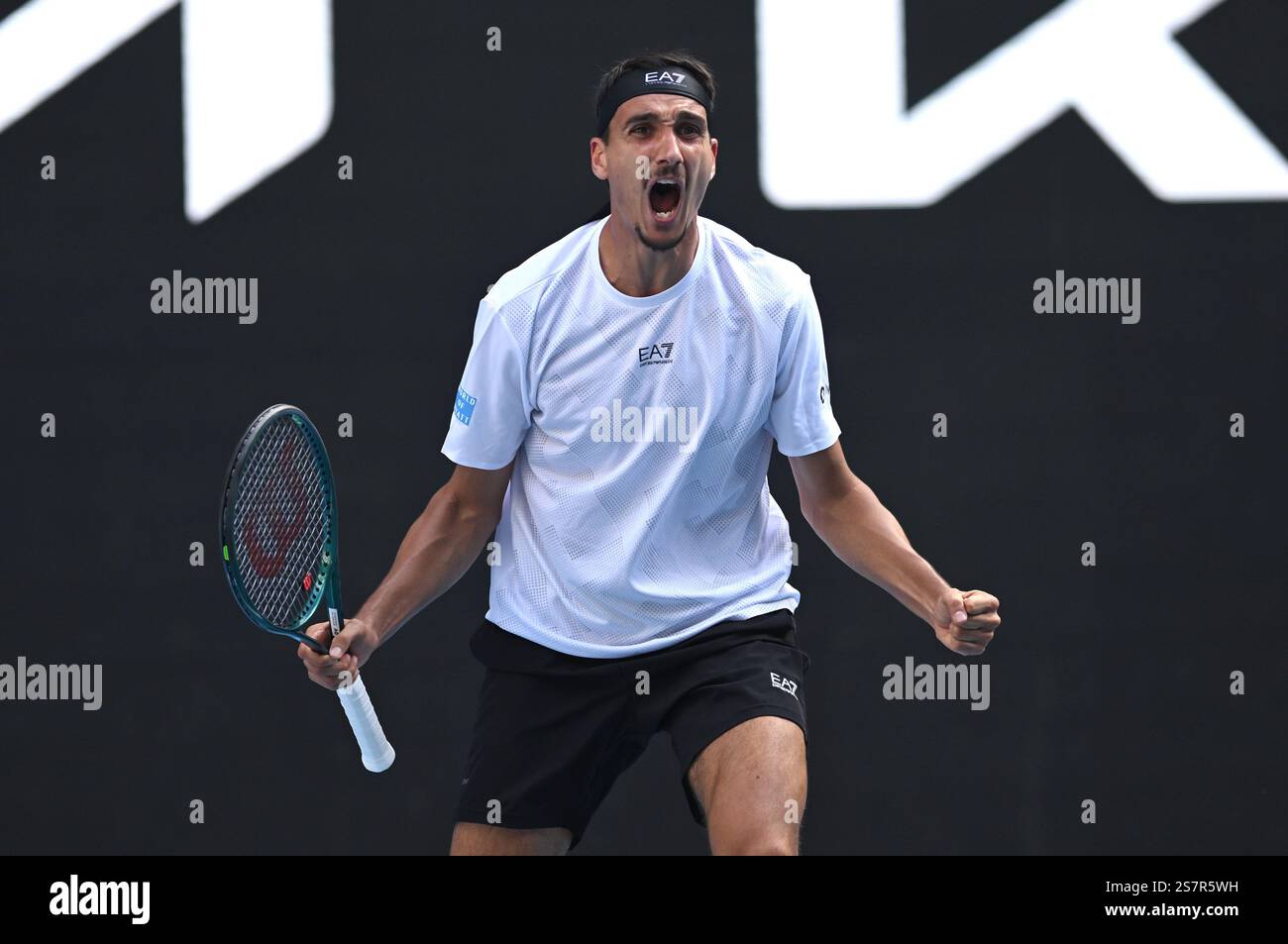 Melbourne, Australia. 20th Jan, 2025. Lorenzo Sonego of Italy ...