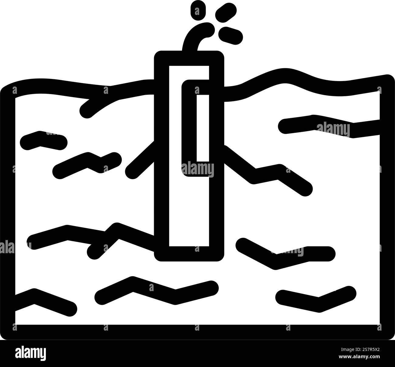 rock blasting mining line icon vector. rock blasting mining sign ...