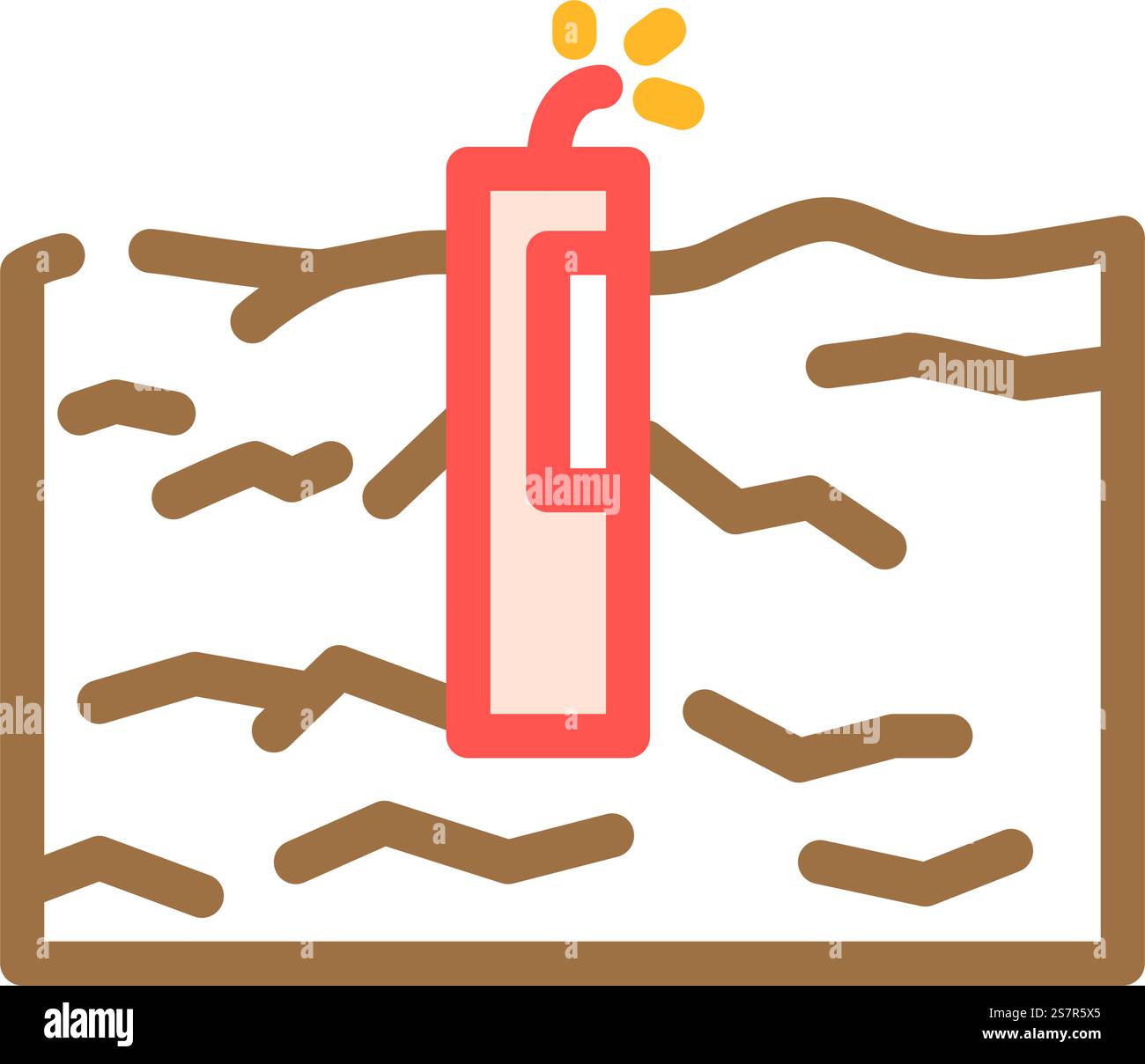 rock blasting mining color icon vector. rock blasting mining sign ...