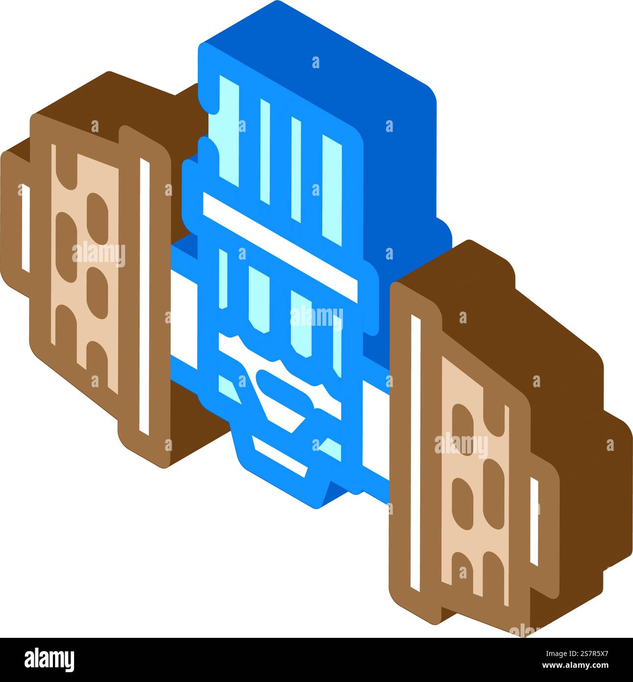 brake testing aircraft isometric icon vector. brake testing aircraft ...