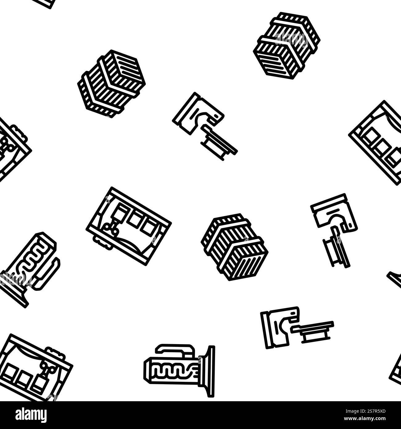 nuclear energy power reactor vector seamless pattern thin line illustration. nuclear energy ...