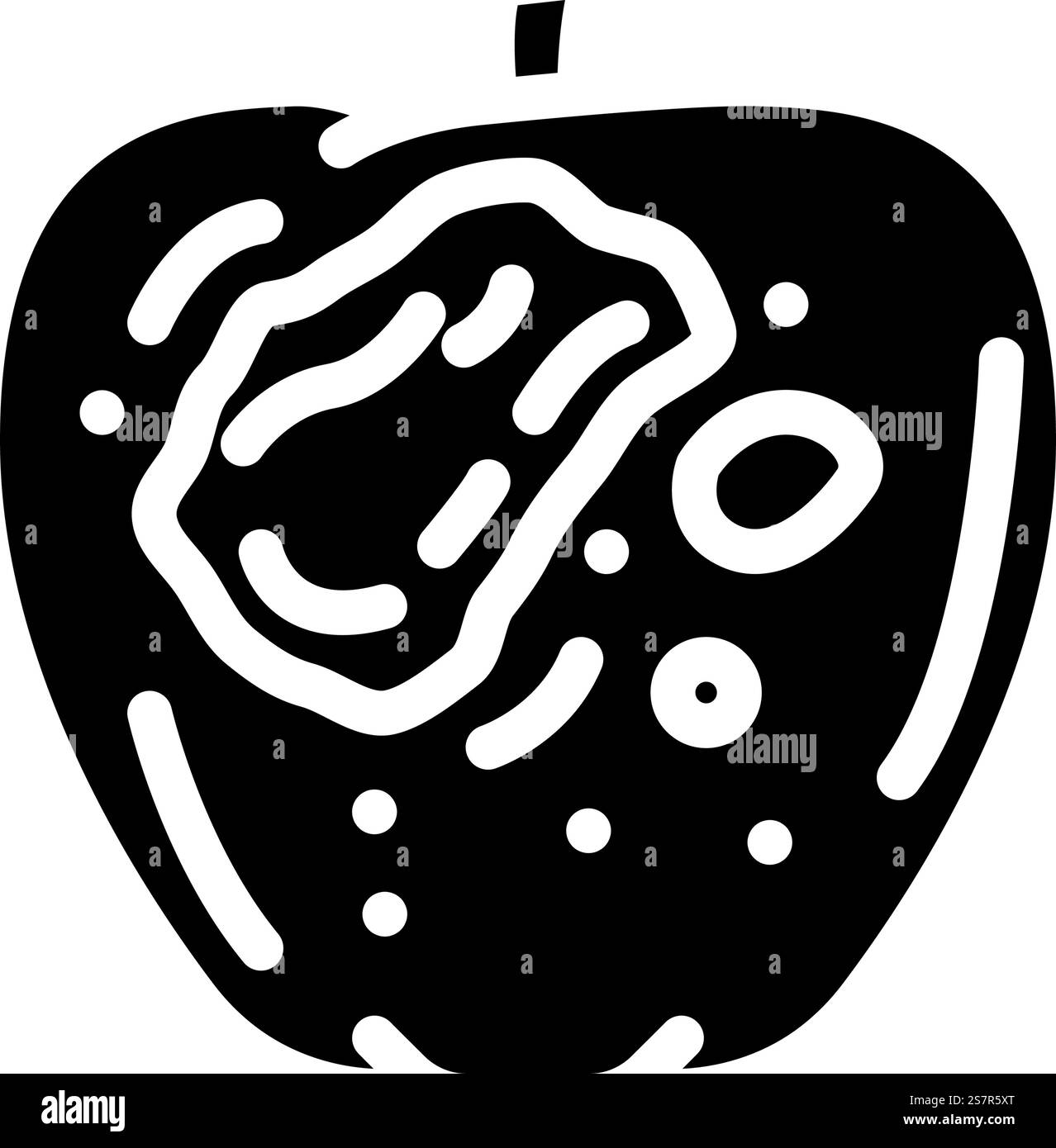 apple rotten food glyph icon vector. apple rotten food sign. isolated ...