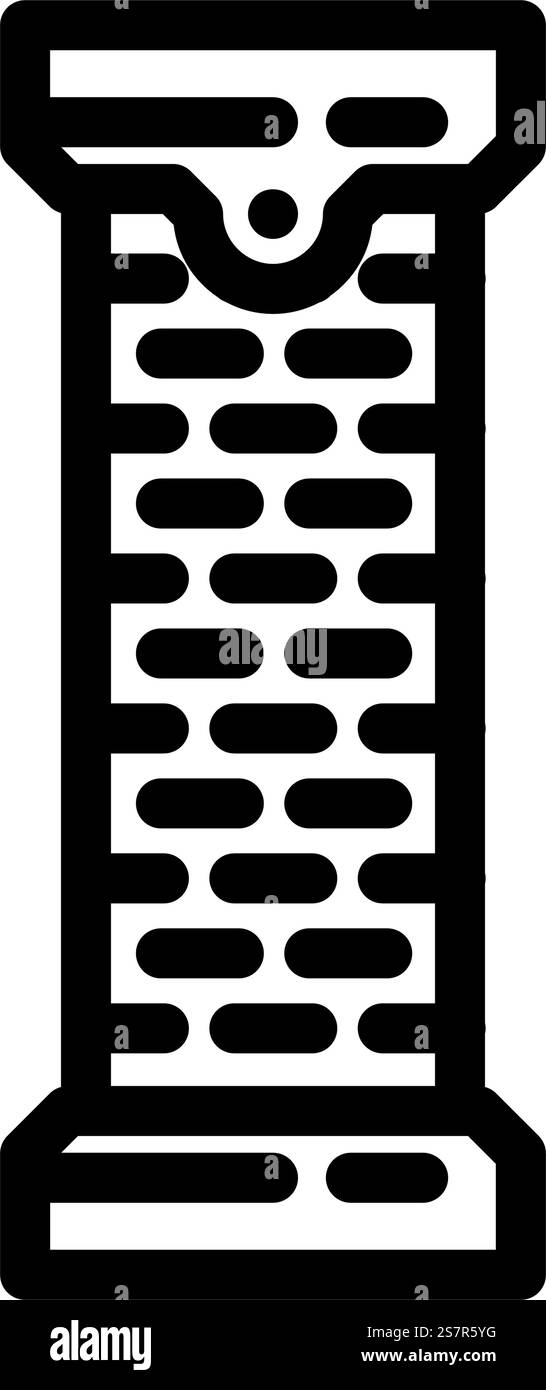 tube smoker line icon vector. tube smoker sign. isolated contour symbol ...