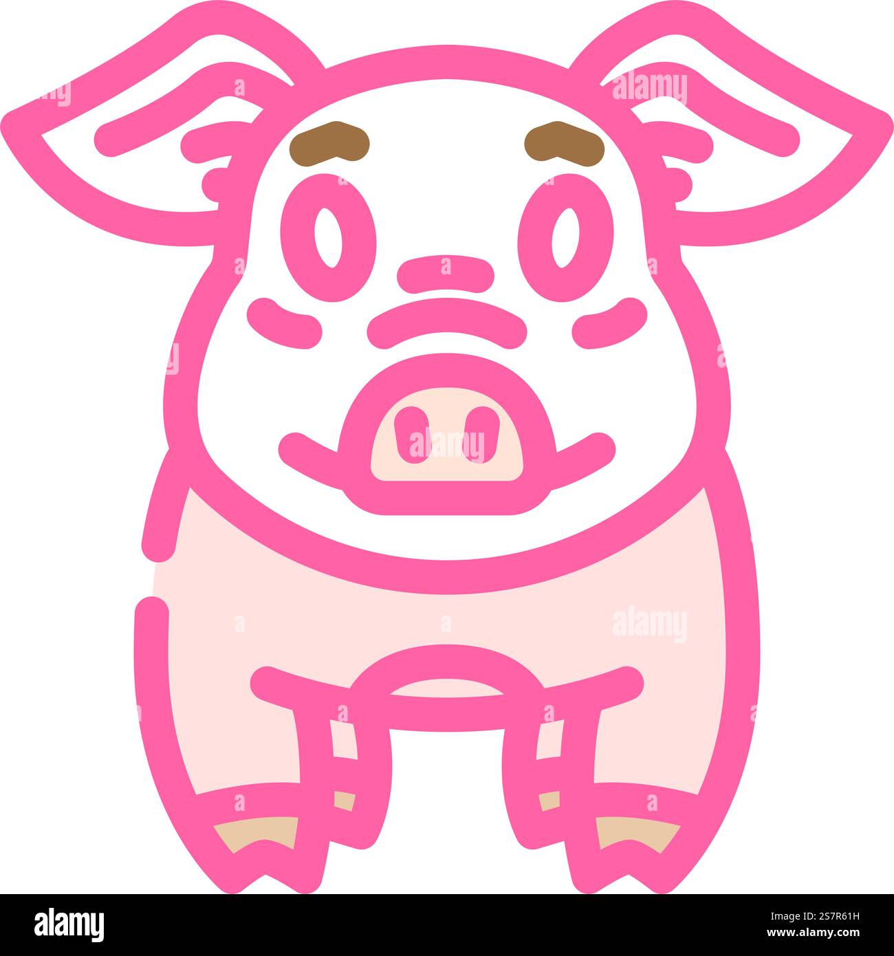 cute piglet pig farm color icon vector. cute piglet pig farm sign ...
