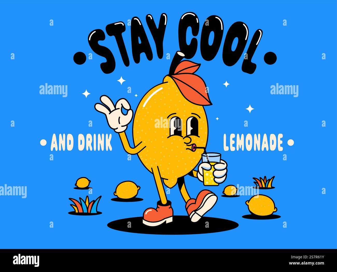Funny cartoon character of Lemon. Can be used as Sticker, posters ...