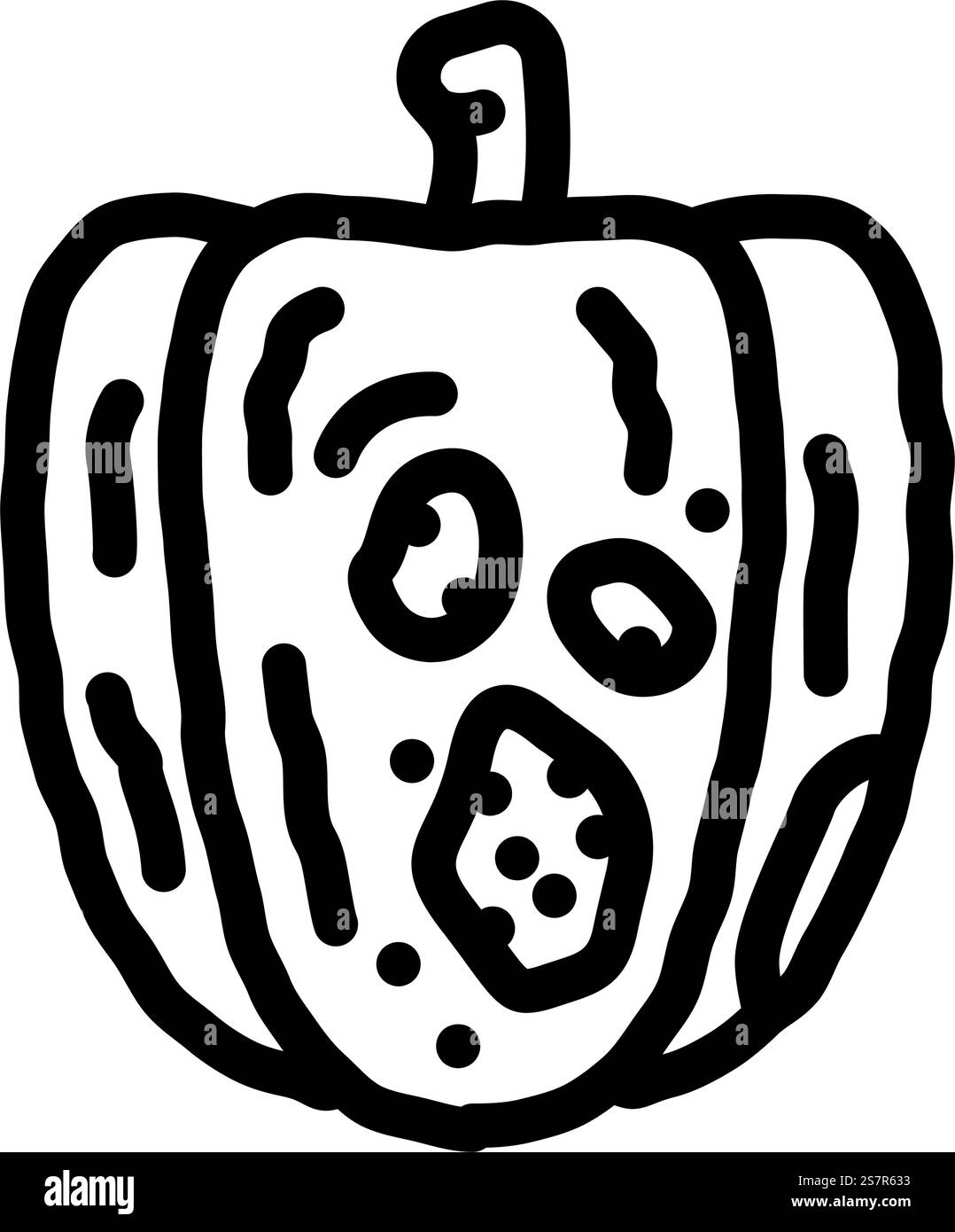 bell pepper rotten line icon vector. bell pepper rotten sign. isolated ...