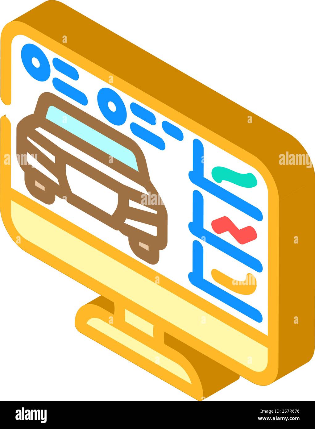 diagnostic computer car mechanic isometric icon vector. diagnostic ...