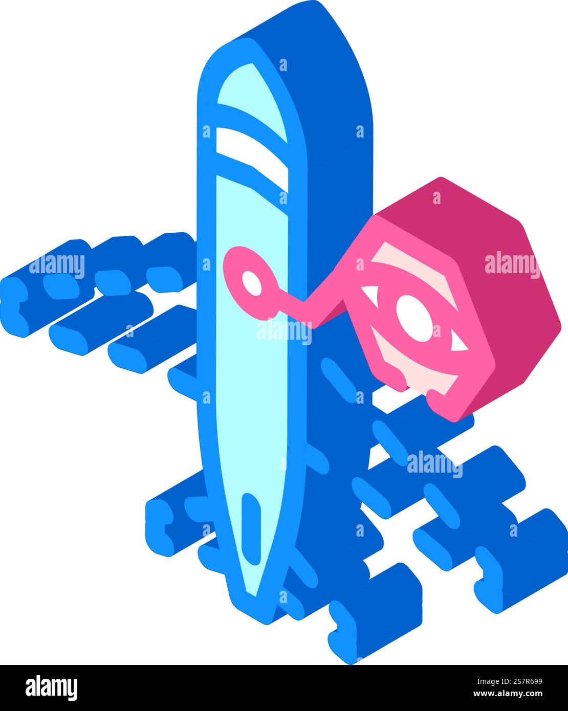 fuselage examination aircraft isometric icon vector. fuselage ...