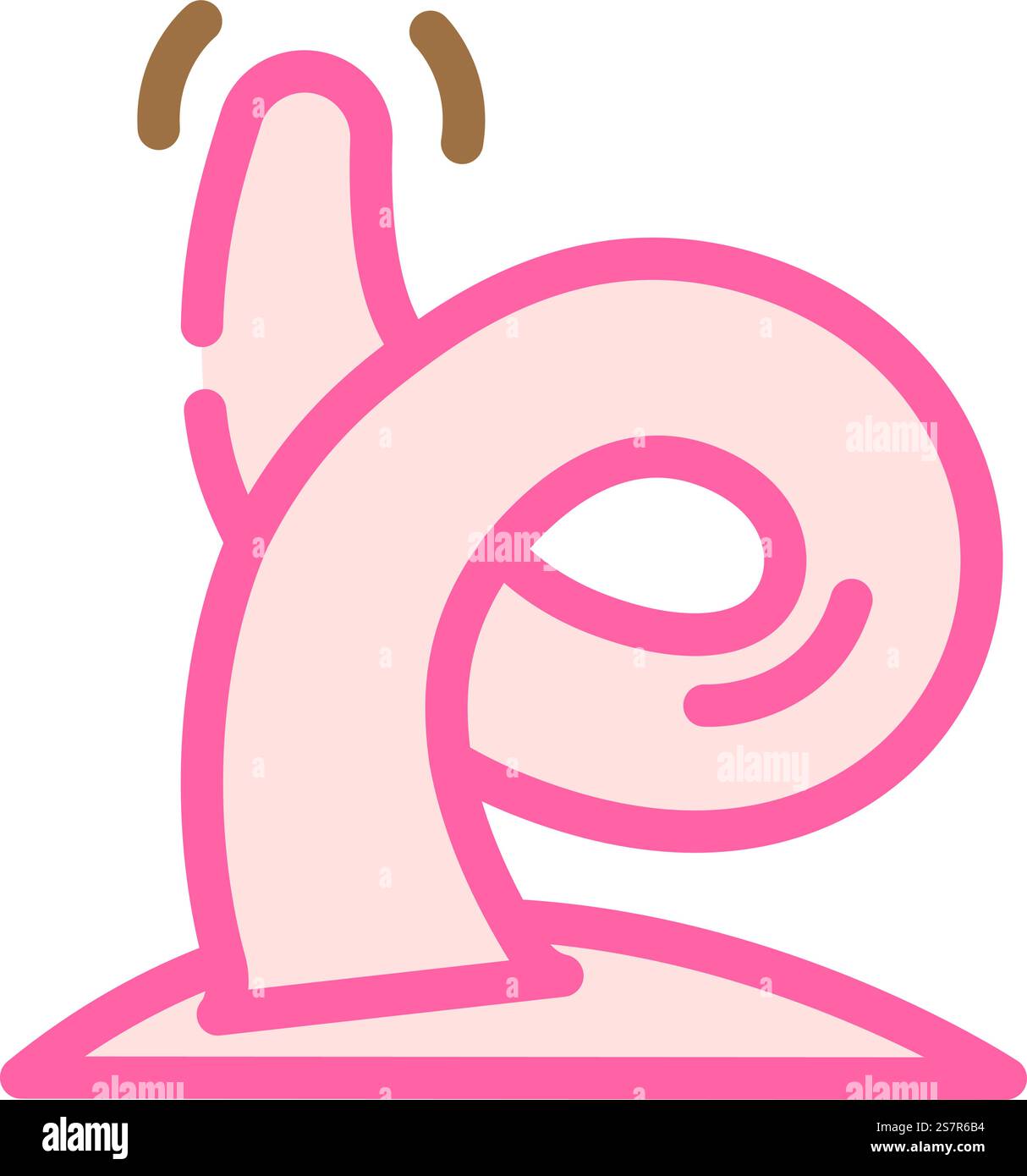 curly tail pig color icon vector. curly tail pig sign. isolated symbol ...