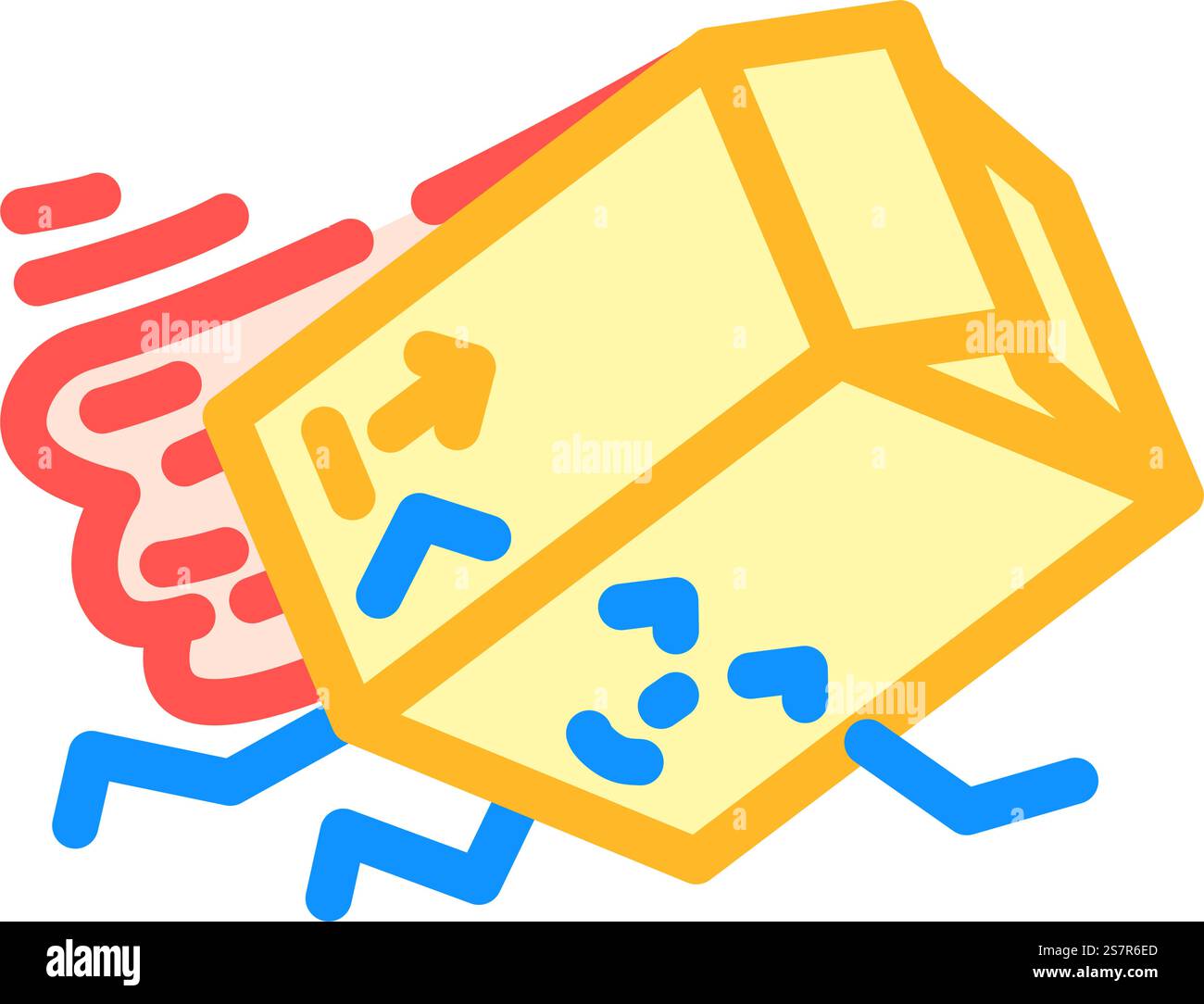 flying hero cardboard box character color icon vector. flying hero ...