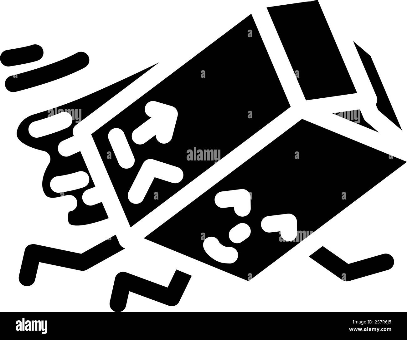 flying hero cardboard box character glyph icon vector. flying hero ...