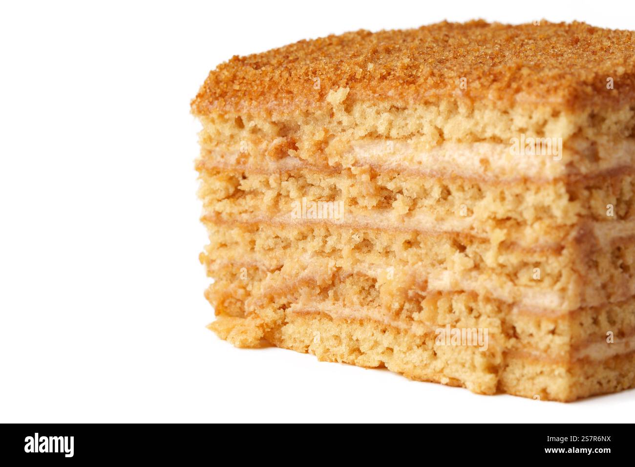 Sweet layered dessert showcases delicate texture and golden crust for a ...