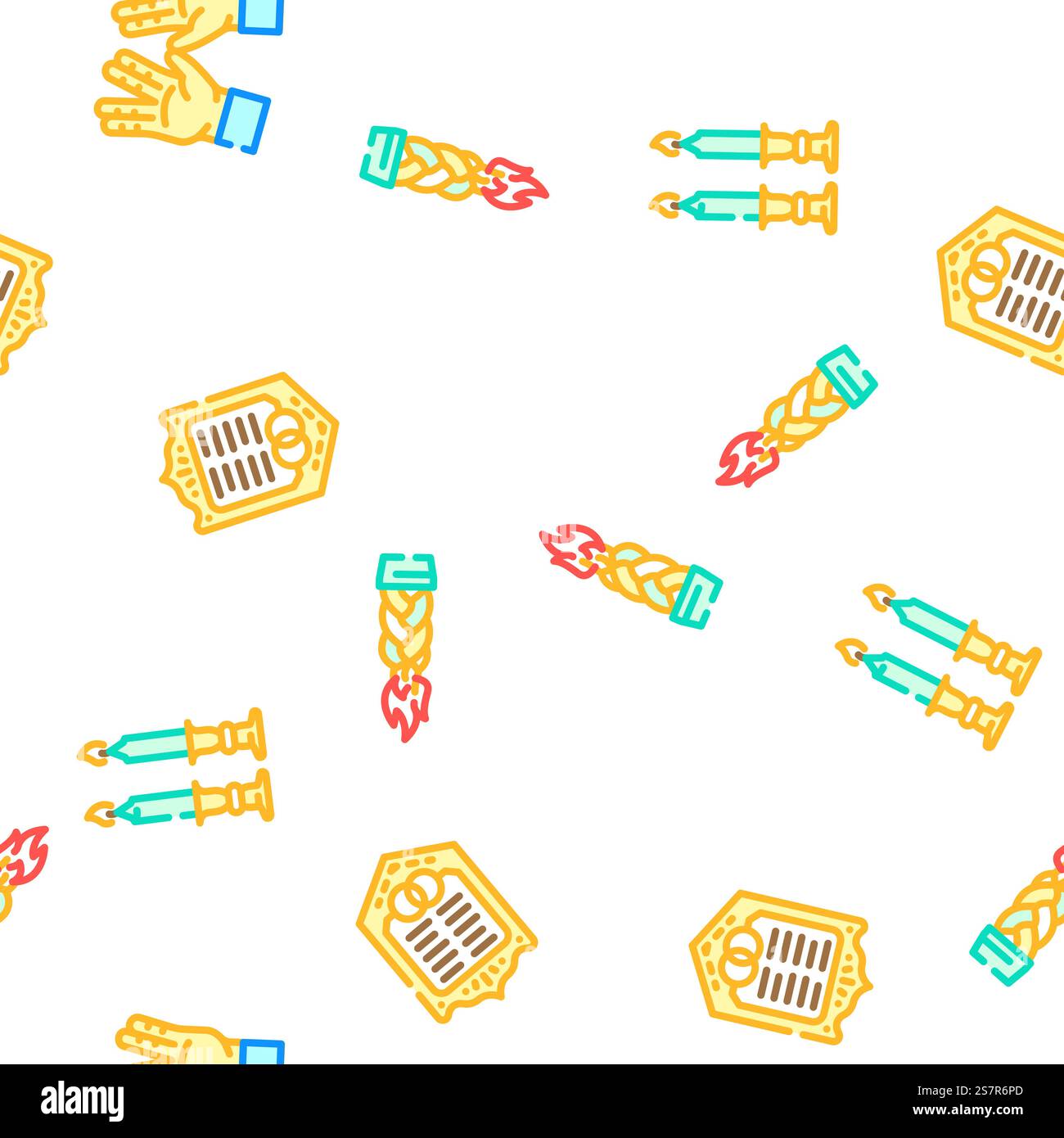 judaism religion jewish vector seamless pattern thin line illustration ...