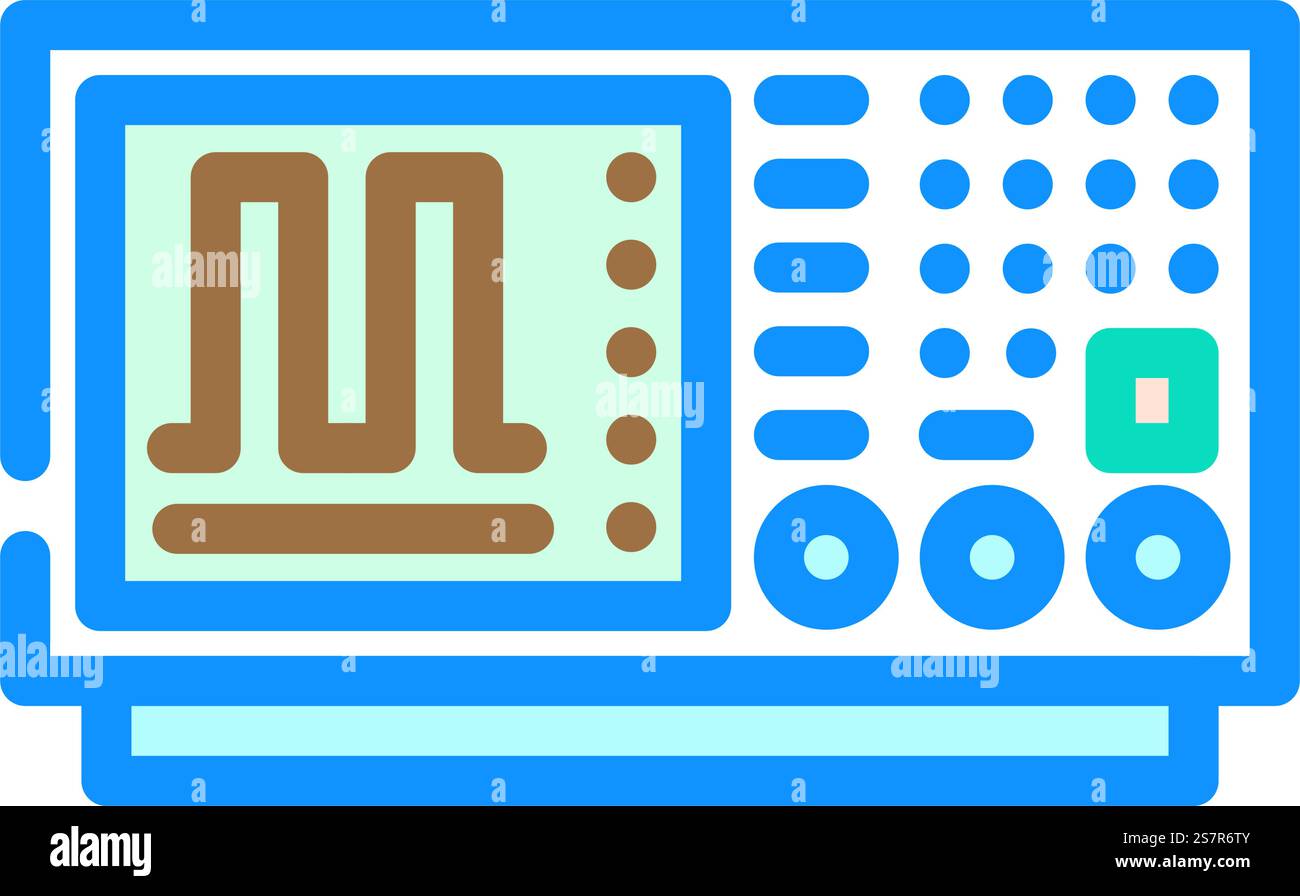 oscilloscope analysis electronics color icon vector. oscilloscope ...