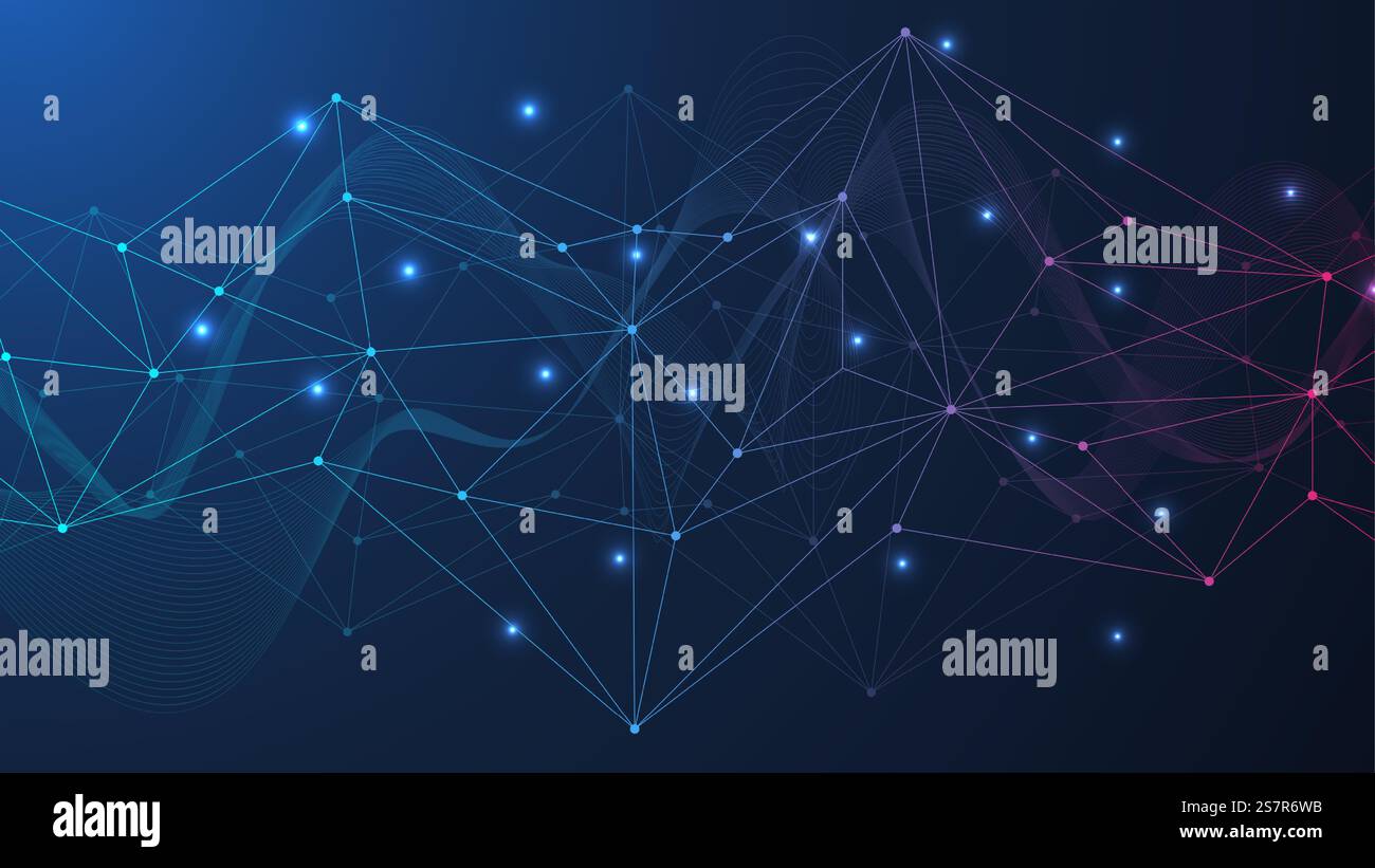 Global network connection website header or banner design. Abstract ...