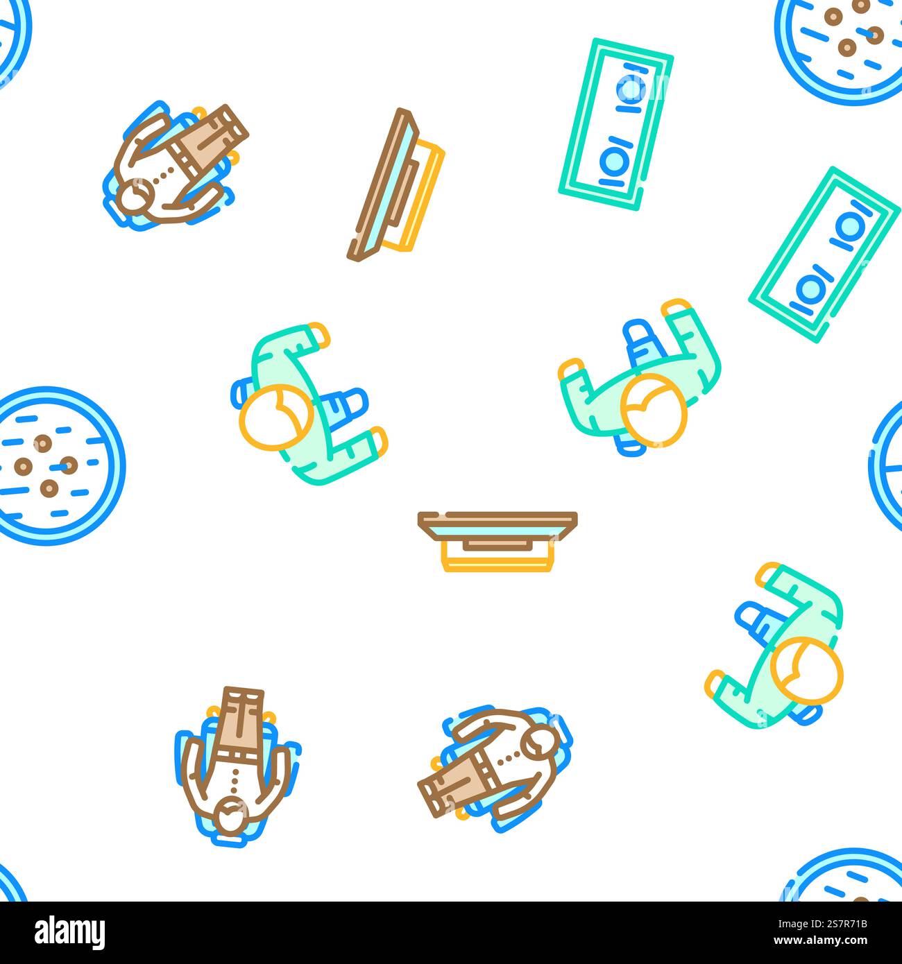 plan floor home vector seamless pattern thin line illustration. plan ...