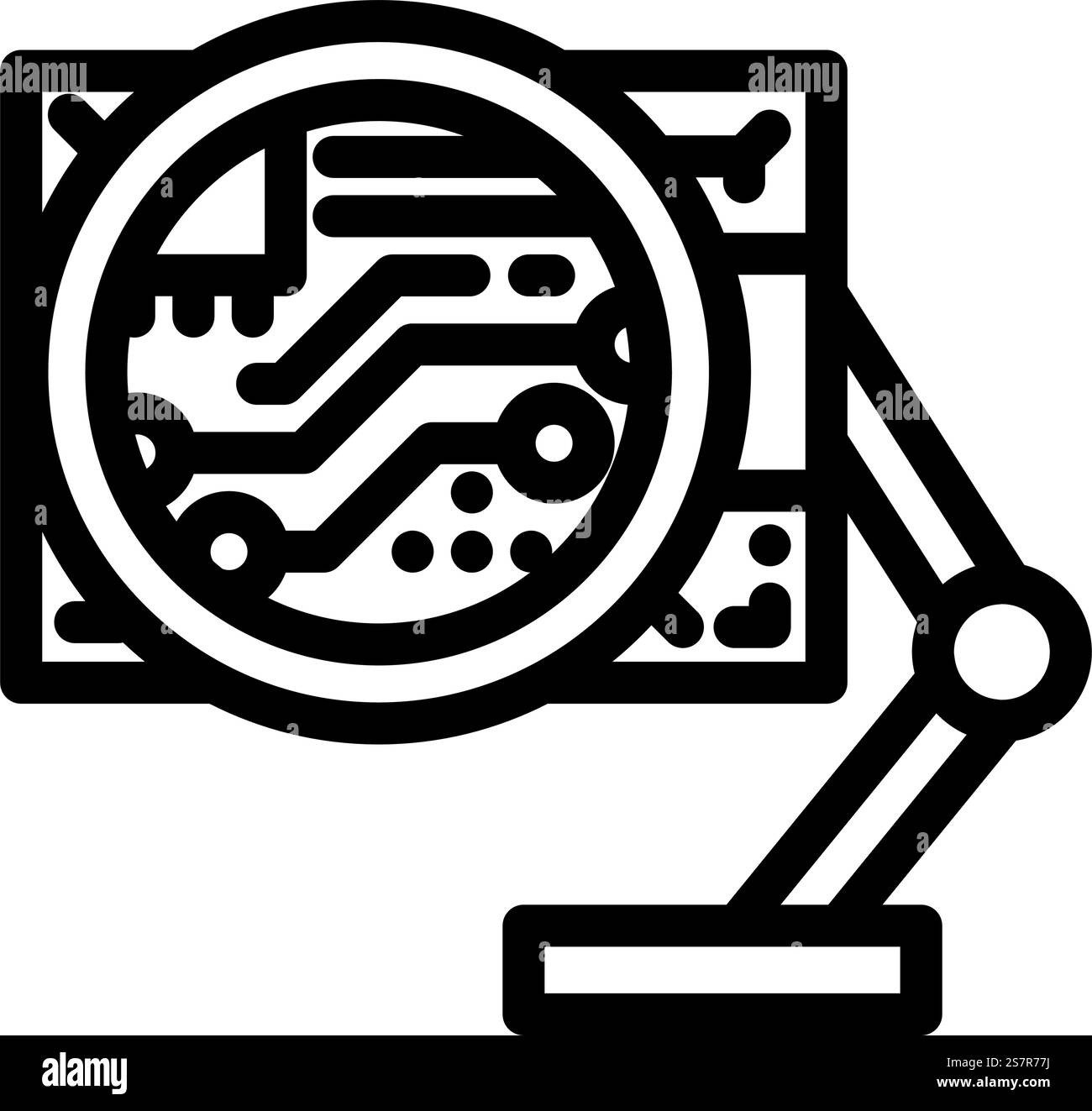 pcb inspection electronics line icon vector. pcb inspection electronics ...