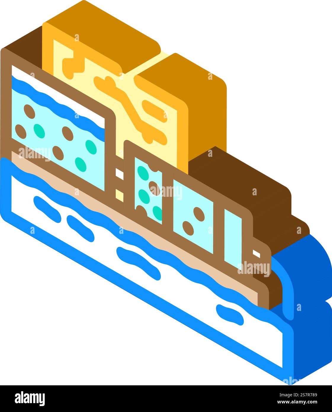 marine sewage treatment isometric icon vector. marine sewage treatment ...