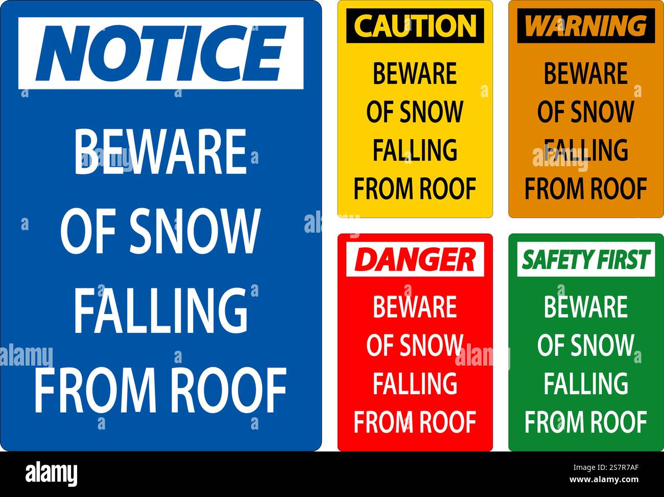 Warning Sign Beware Of Snow Falling From Roof Stock Vector Image & Art ...