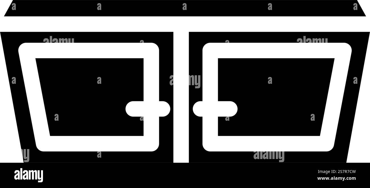window top view glyph icon vector. window top view sign. isolated ...