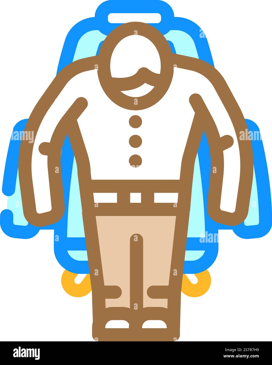 people sitting chair top view color icon vector. people sitting chair ...