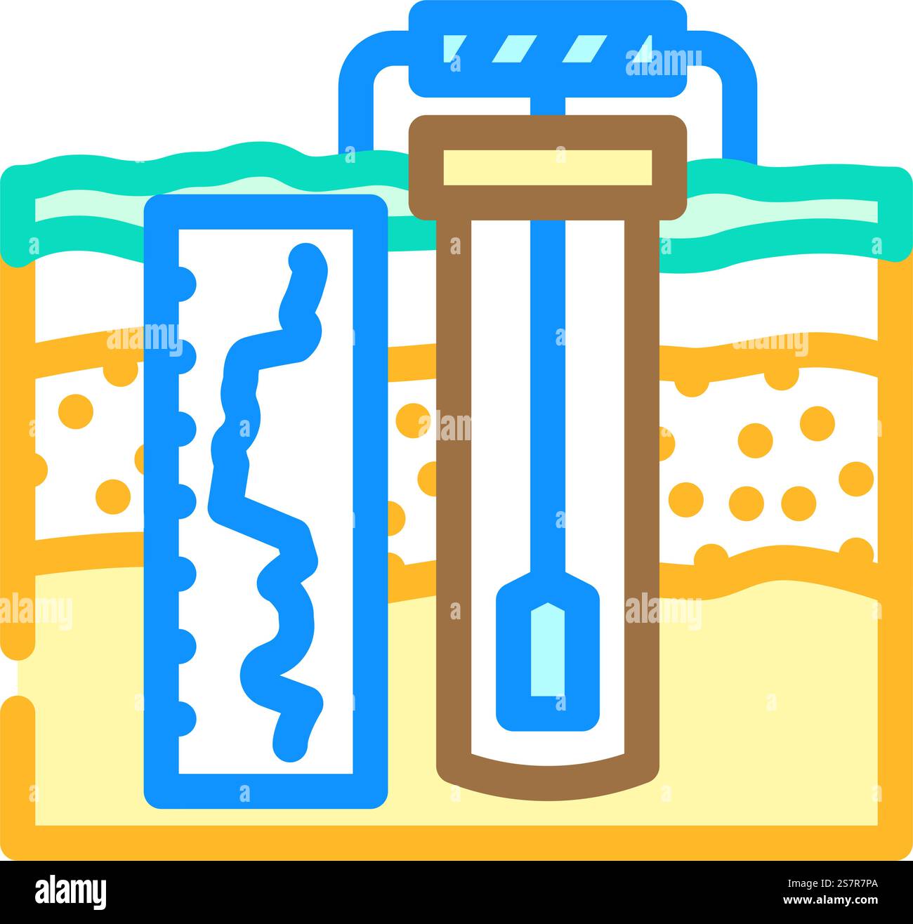 borehole logging hydrogeologist color icon vector. borehole logging ...