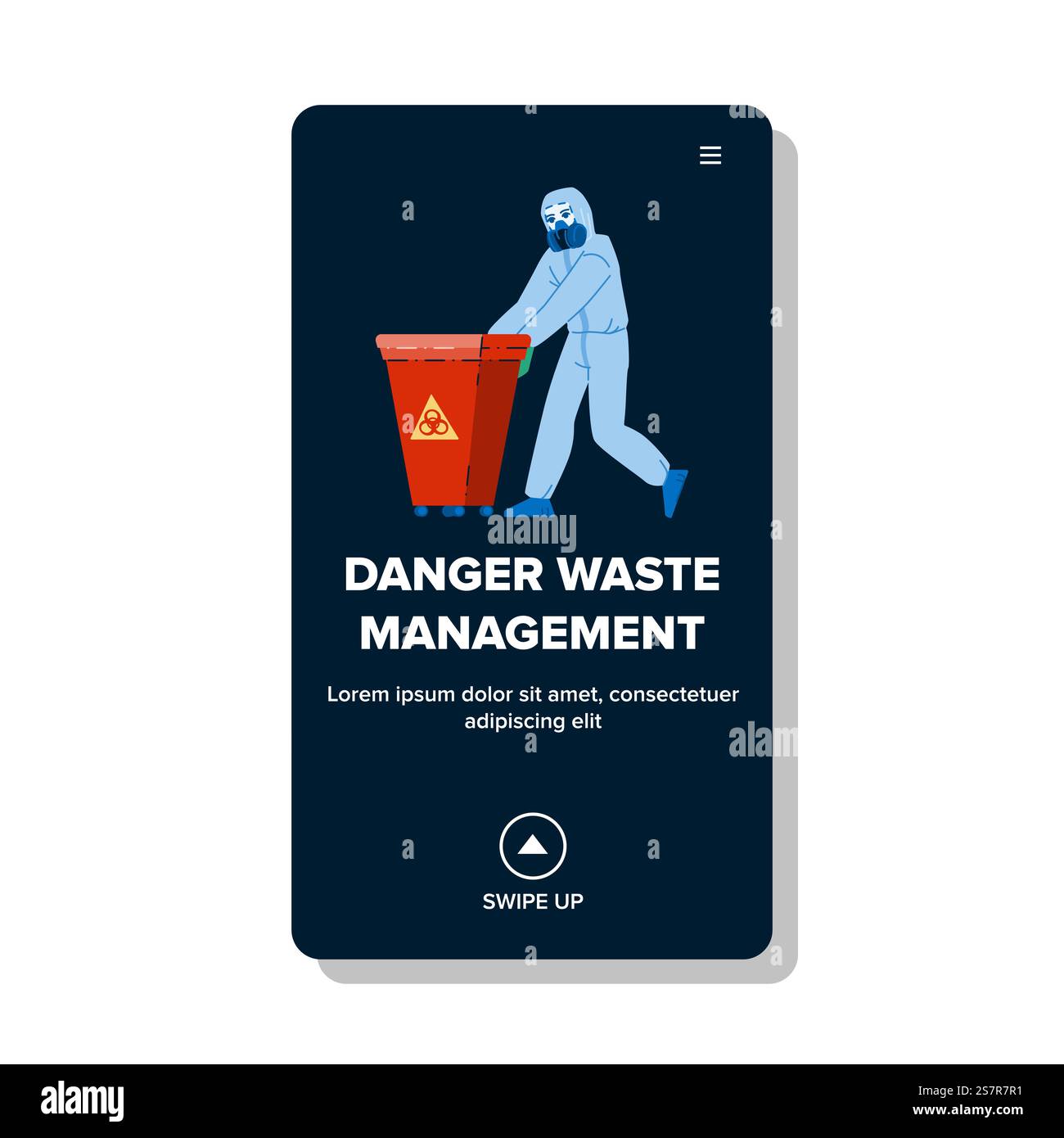 garbage danger waste management vector. trash pollution, disposal ...