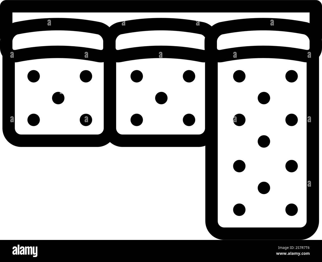 corner sofa top view line icon vector. corner sofa top view sign ...