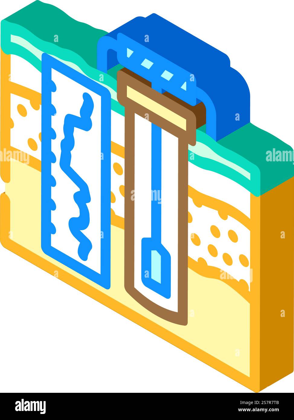 borehole logging hydrogeologist isometric icon vector. borehole logging ...