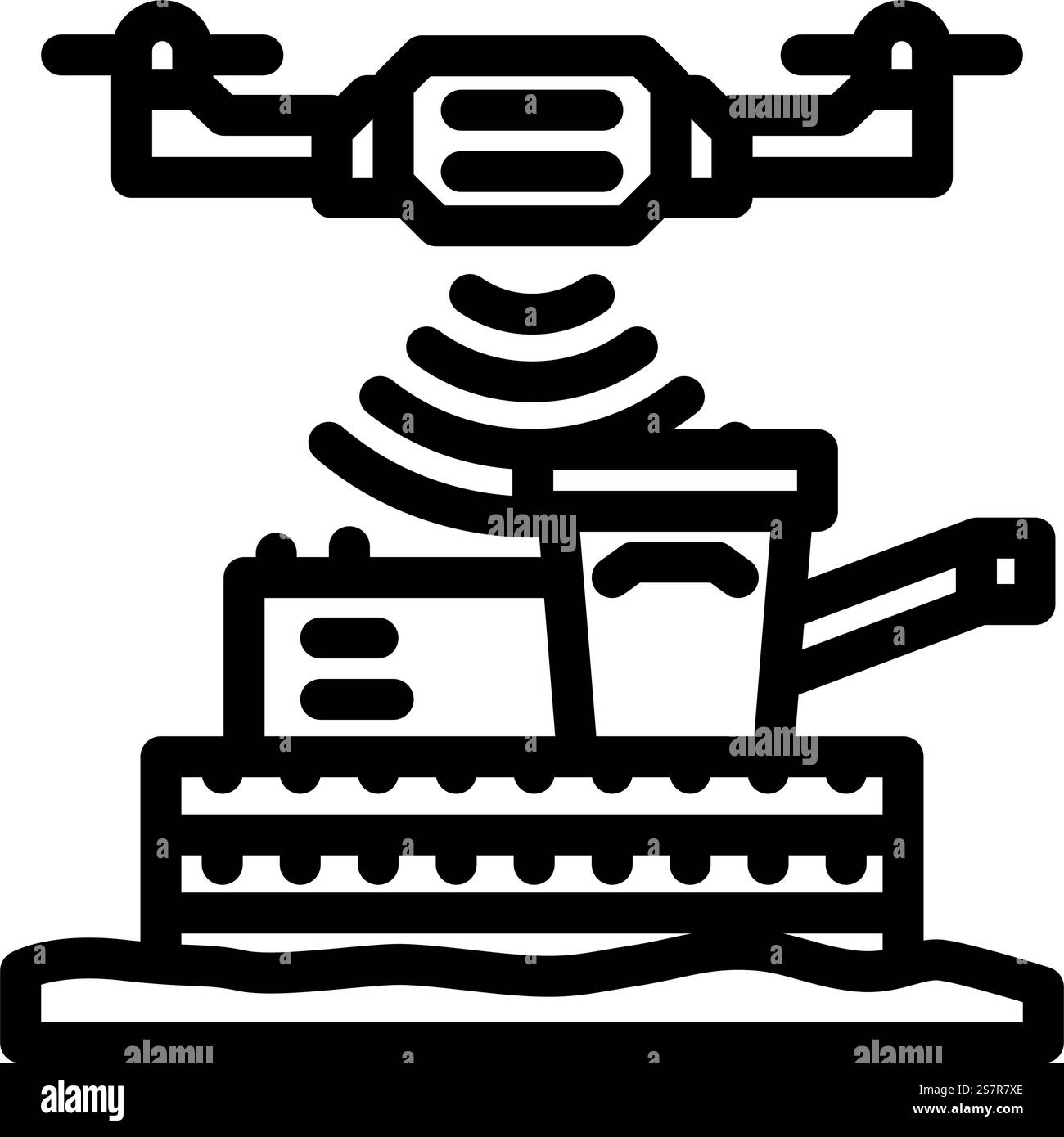precision agriculture line icon vector. precision agriculture sign ...