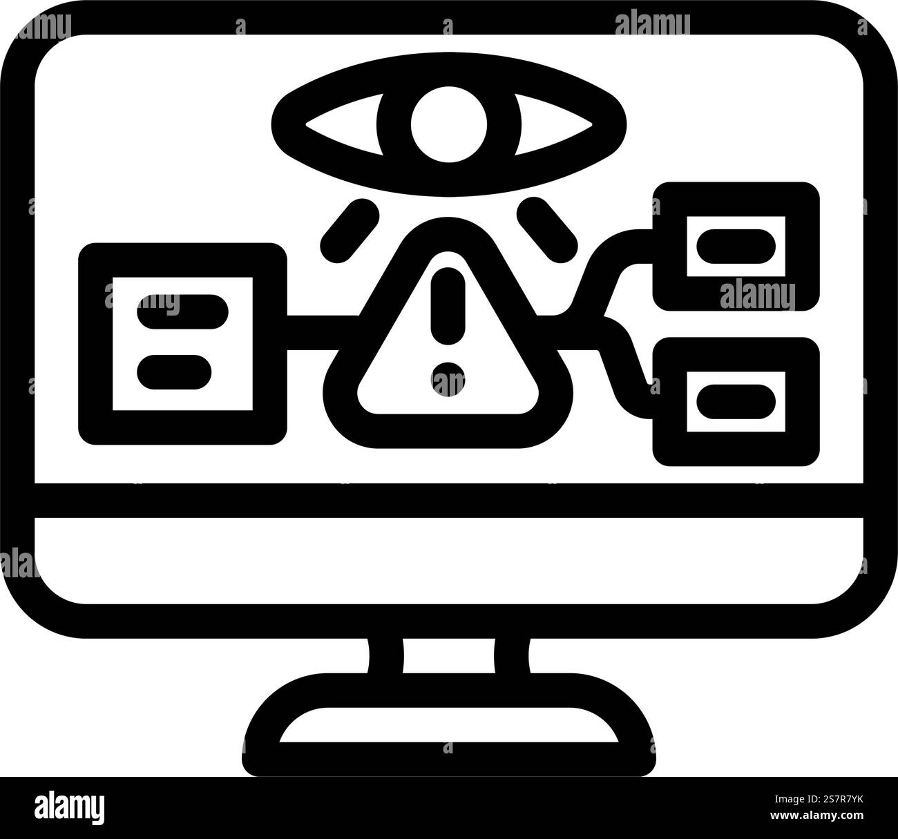monitoring risk line icon vector. monitoring risk sign. isolated ...