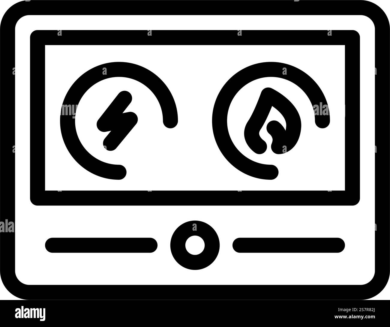 smart energy monitor home line icon vector. smart energy monitor home ...