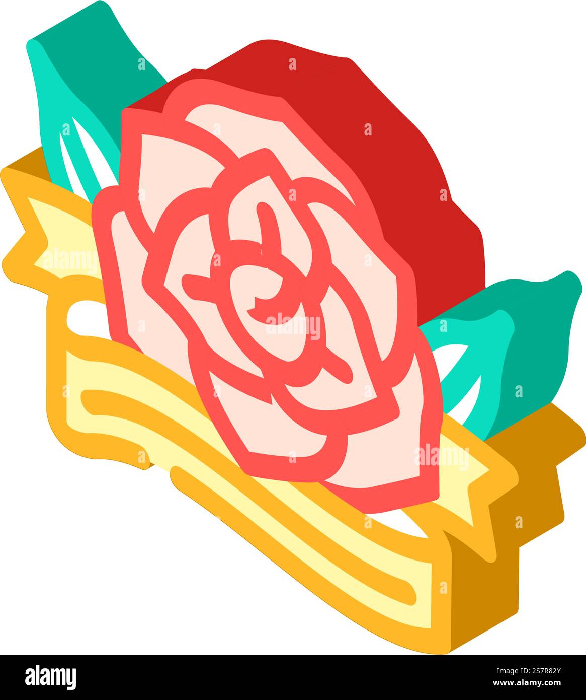 rose tattoo art vintage isometric icon vector. rose tattoo art vintage ...