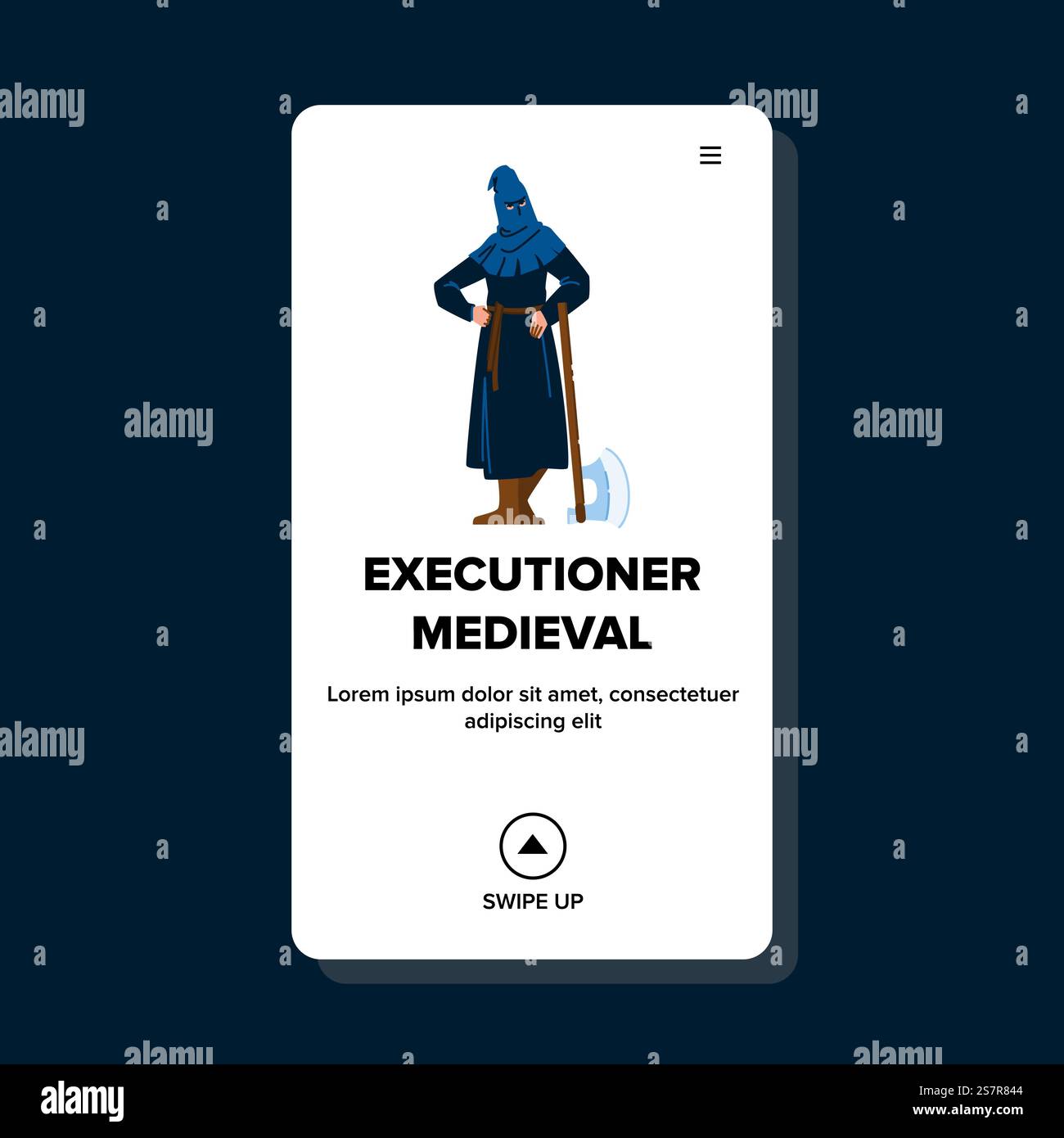 history executioner medieval vector. man character, royal middle ...