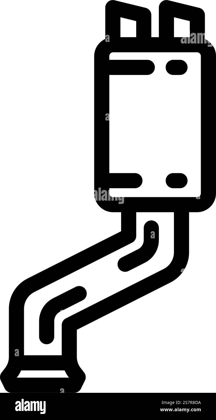 Blue line car muffler icon hi-res stock photography and images - Alamy