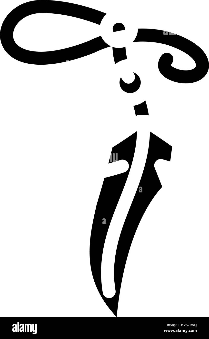 feather tattoo art vintage glyph icon vector. feather tattoo art ...