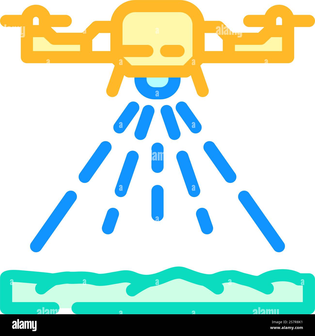 surveying drone color icon vector. surveying drone sign. isolated ...