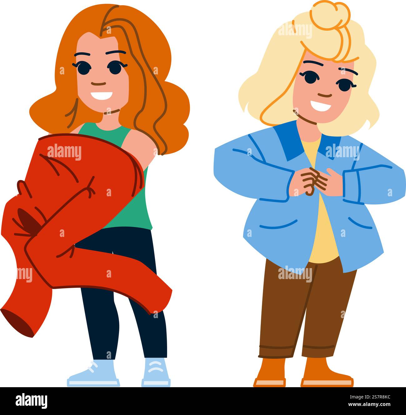 child kid girl dressing up vector. cute young, playful home, room ...