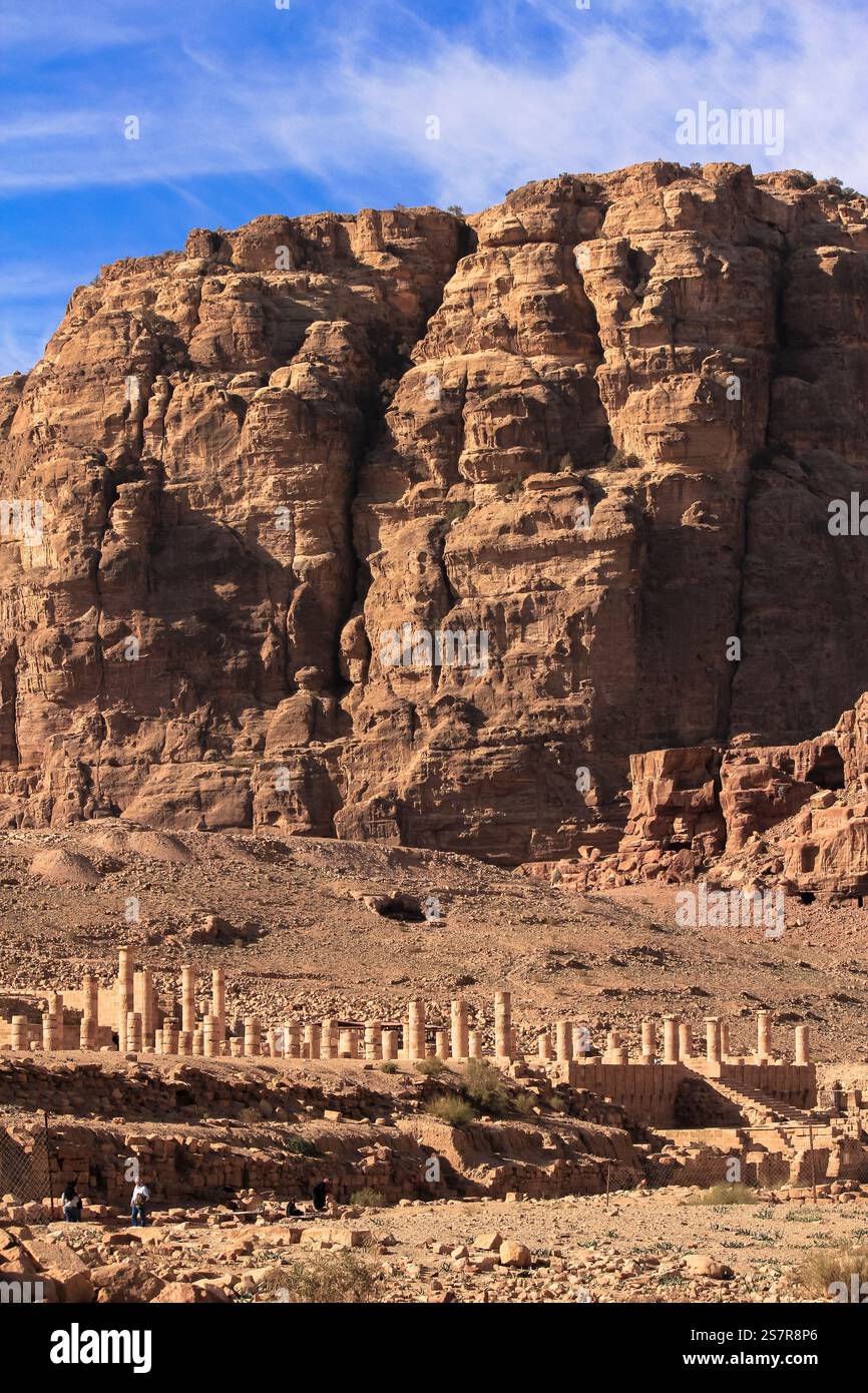 The remains of the Great Temple in Petra, Jordan, with its imposing ...