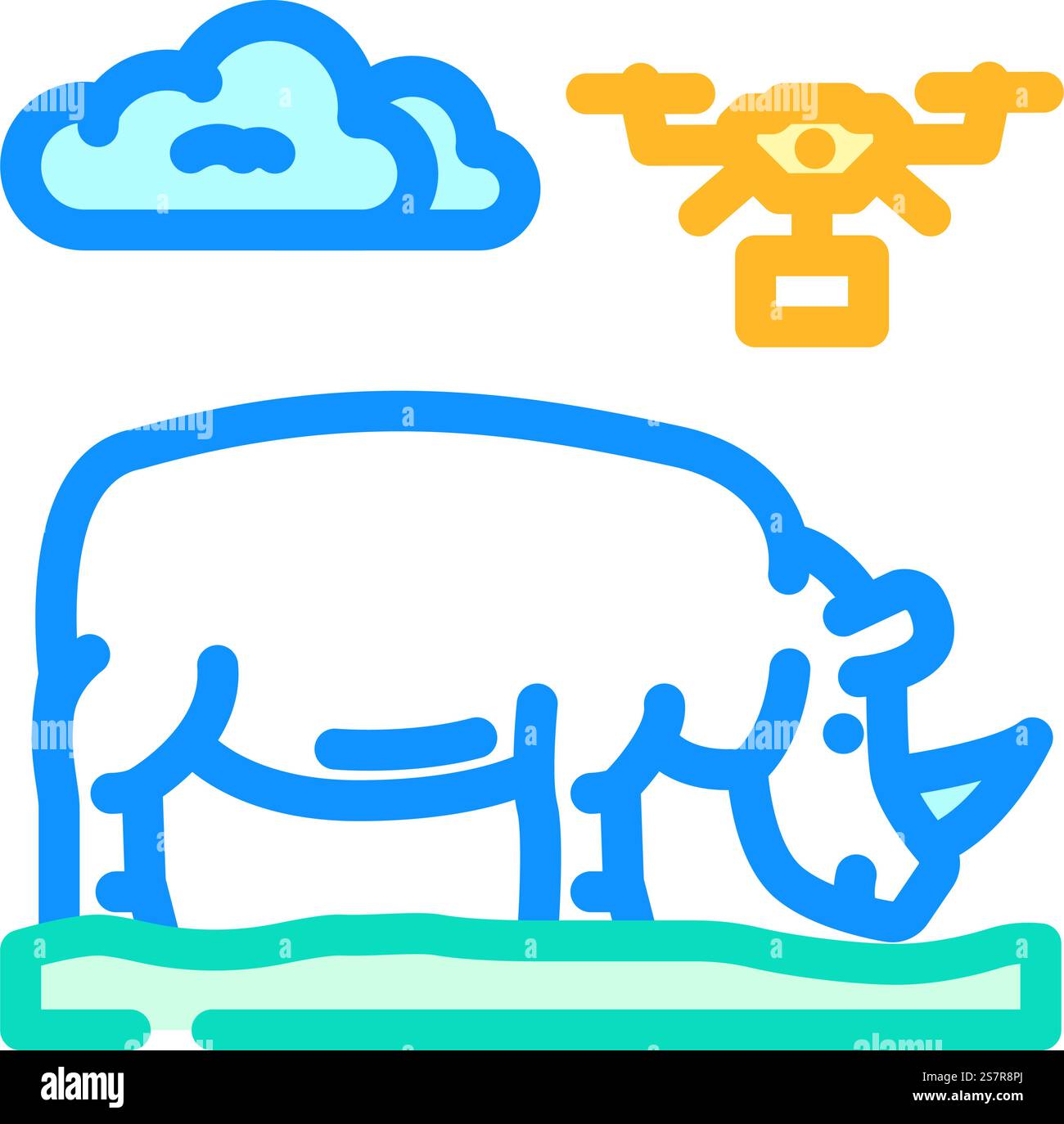 wildlife conservation drone color icon vector. wildlife conservation ...
