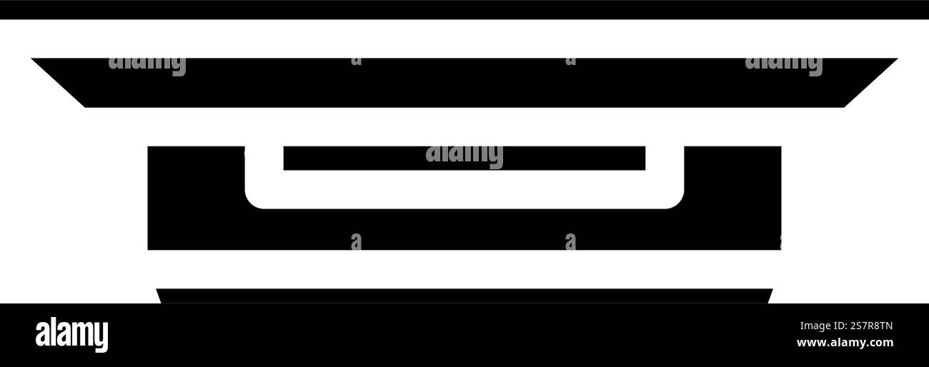 plasma tv pedestal top view glyph icon vector. plasma tv pedestal top ...