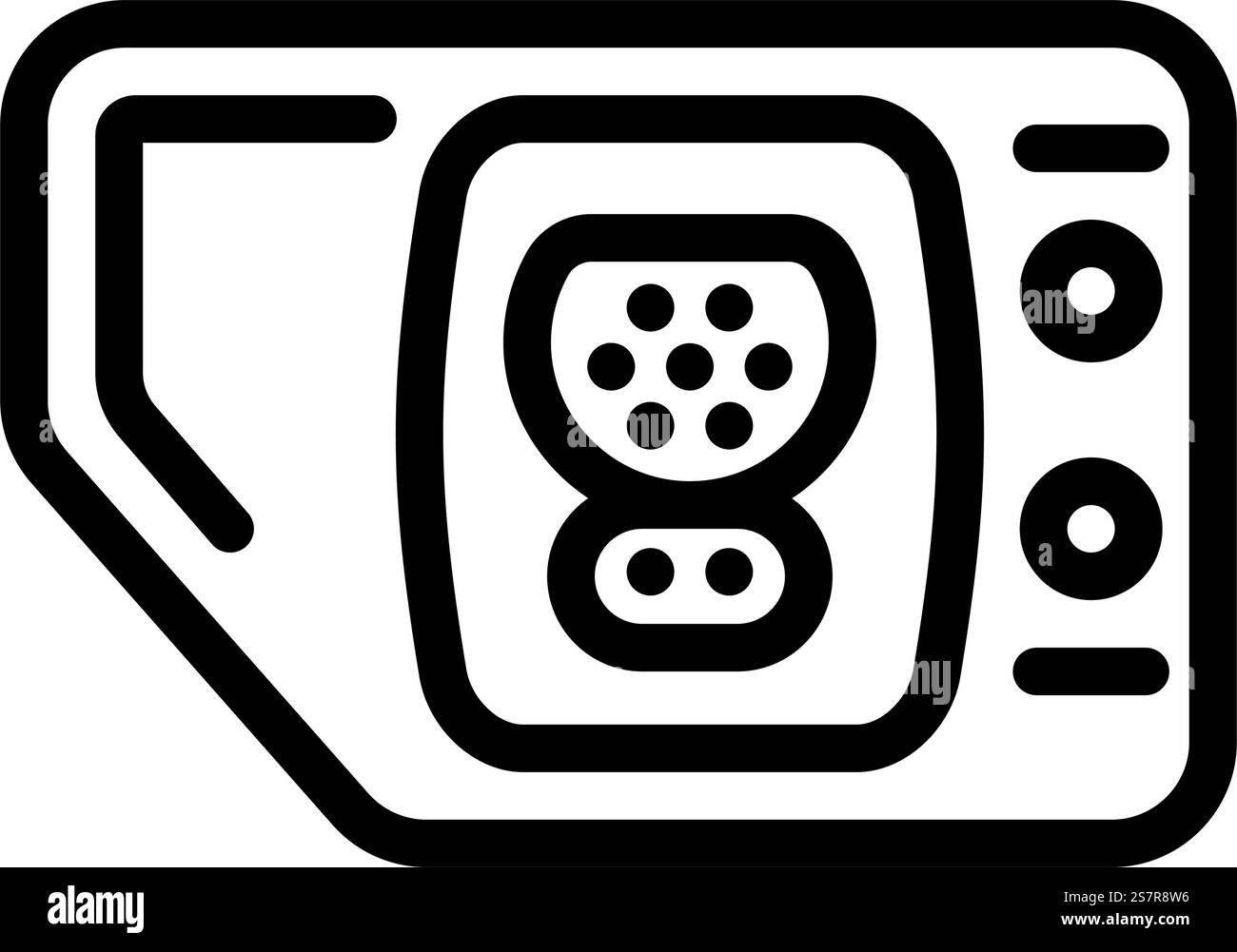 charging port electric line icon vector. charging port electric sign ...