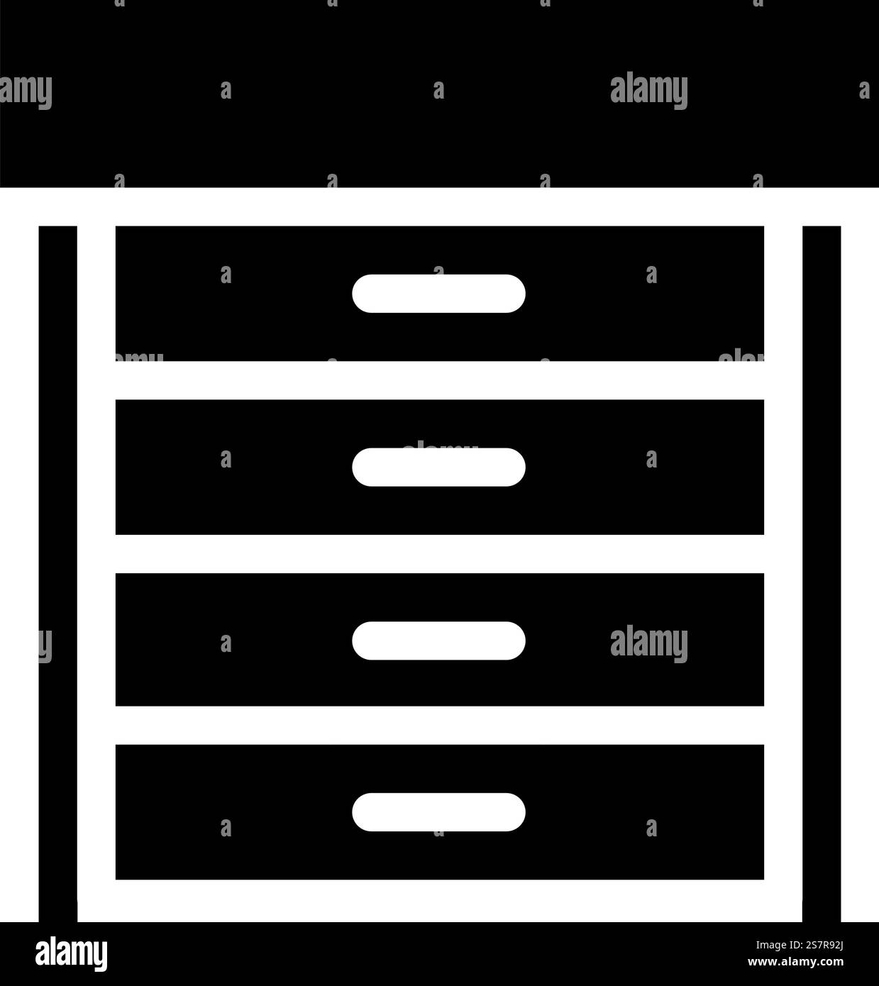 chest of drawers top view glyph icon vector. chest of drawers top view ...