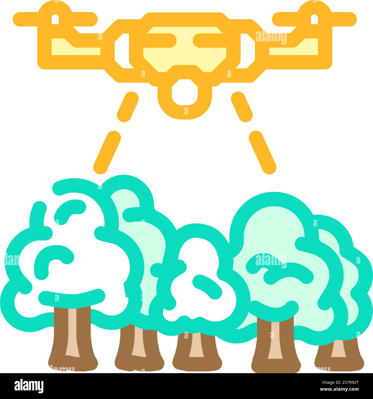 forest management drone color icon vector. forest management drone sign ...
